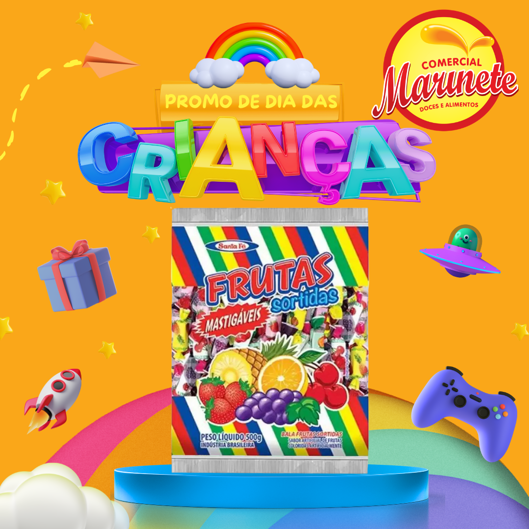 Comercial Marinete | Balas Santa Fe Frutas Mast 500Gr Unid