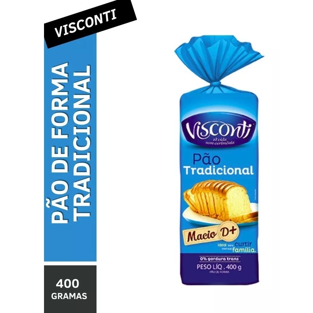 Comercial Marinete | Pao Forma Tradicional Visconti 400Gr Unid