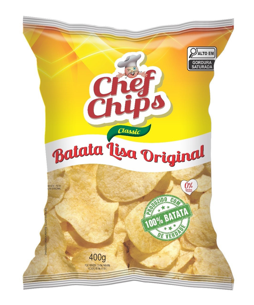 Comercial Marinete | Batata Lisa Original Chef Chips 400Gr Unid